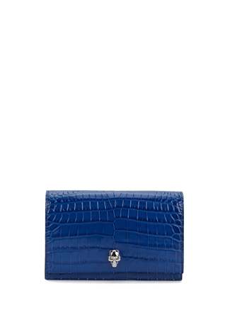 Alexander McQueen Kadın Mavi Logo Detaylı Deri Çanta EU