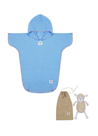 Any & Many Çocuk Organik Pamuk Muslin Panço Ve Oyuncak Seti Mavi -2 Yaş EU Any & Many Çocuk Organik Pamuk Muslin Panço Ve Oyuncak Seti Mavi -2 Yaş EU