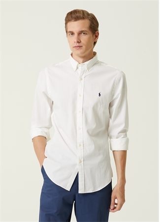 Polo Ralph Lauren Erkek Slim Fit Beyaz Düğmeli Yaka Gömlek S EU Polo Ralph Lauren Erkek Slim Fit Beyaz Düğmeli Yaka Gömlek S EU