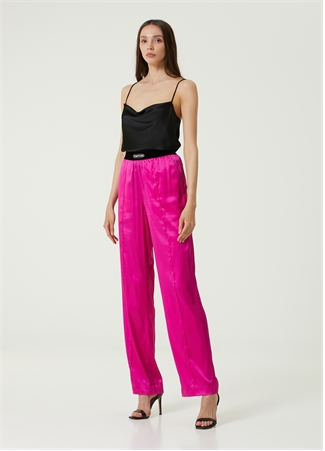 Tom Ford Kadın Şeftali İpek Saten Pijama Pantolon Pembe L EU Tom Ford Kadın Şeftali İpek Saten Pijama Pantolon Pembe L EU