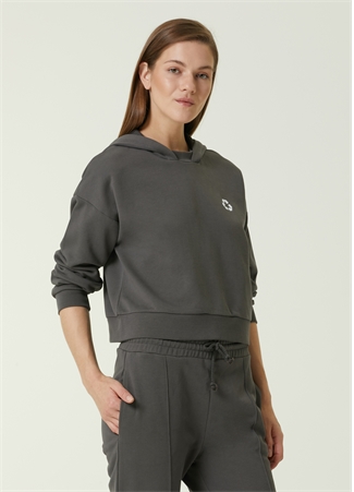 Beymen Club Kadın Recycle Antrasit Kapüşonlu Crop Sweatshirt Gri XS Beymen Club Kadın Recycle Antrasit Kapüşonlu Crop Sweatshirt Gri XS