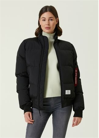 Alpha Industries Kadın Siyah Dik Yaka Puff Mont S EU Alpha Industries Kadın Siyah Dik Yaka Puff Mont S EU