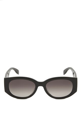 Alexander McQueen Kadın Siyah Oval Formlu Güneş Gözlüğü EU