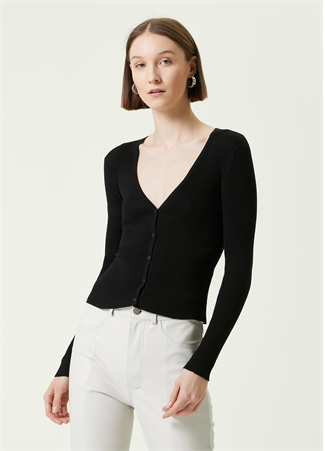 Academia Kadın Siyah V Yaka Ribli Hırka Xs Eu