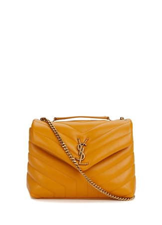 Kadın Loulou Hardal Deri Omuz Çantası Kahverengi EU