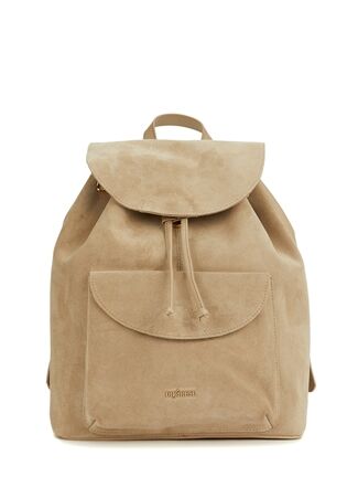 Divarese Kadın Bej Süet Sırt Çantası Eu
