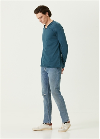 Zadig&voltaire Erkek Steeve Mavi Yıpratma Detaylı Jean Pantolon 34 Us Zadig&voltaire Erkek Steeve Mavi Yıpratma Detaylı Jean Pantolon 34 Us