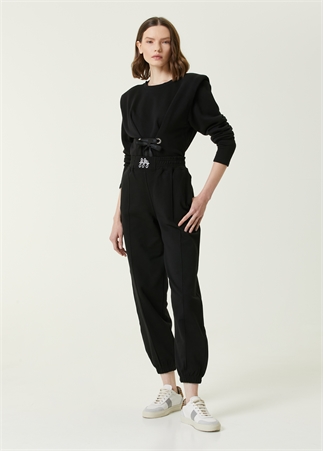 Fifty Pieces Kadın Loose Fit Siyah Logolu Jogger Eşofman S EU Fifty Pieces Kadın Loose Fit Siyah Logolu Jogger Eşofman S EU