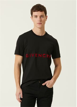 Givenchy Erkek Siyah Logo Detaylı T-shirt S EU