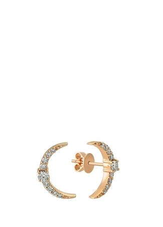Bee Goddess Kadın Crescent Pırlantalı Altın Rengi Küpe Pembe EU Bee Goddess Kadın Crescent Pırlantalı Altın Rengi Küpe Pembe EU
