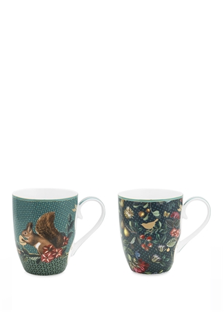 Pip Studio Winter Wonderland Large 2li Porselen Kupa Seti Yeşil Pip Studio Winter Wonderland Large 2li Porselen Kupa Seti Yeşil