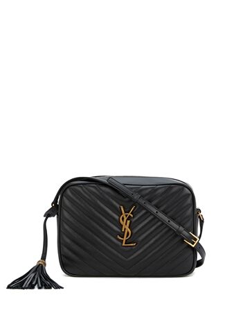 Kadın Lou Siyah Deri Omuz Çantası EU