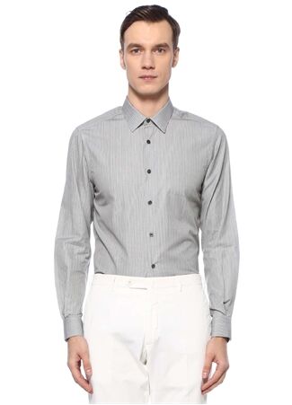 Sartoriale Erkek Kahverengi Çizgili Gömlek 40 IT