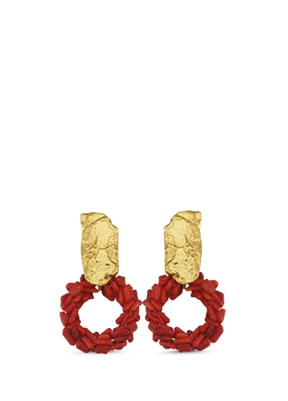 Lisalina Kadın Wreath Turuncu Altın Rengi Kapama Küpe EU Lisalina Kadın Wreath Turuncu Altın Rengi Kapama Küpe EU