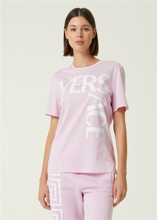 Versace Kadın Pembe Bisiklet Yaka Logolu T-shirt 38 IT Versace Kadın Pembe Bisiklet Yaka Logolu T-shirt 38 IT