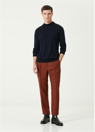 Pal Zileri Erkek Turuncu Nopeli Pilili Keten Pantolon 48 IT