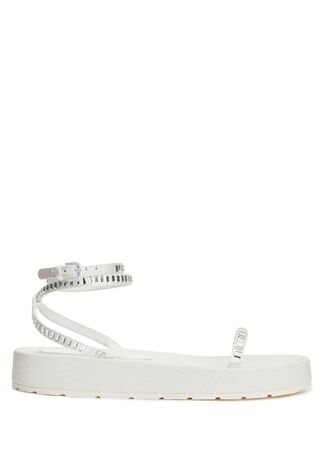 Bettina Vermillon Kadın Beyaz Taşlı Sandalet 36 Eu
