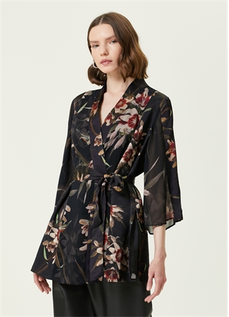 Allsaints Kadın Elsie Siyah Çiçekli Beli Kuşaklı Kimono 4 Uk Allsaints Kadın Elsie Siyah Çiçekli Beli Kuşaklı Kimono 4 Uk