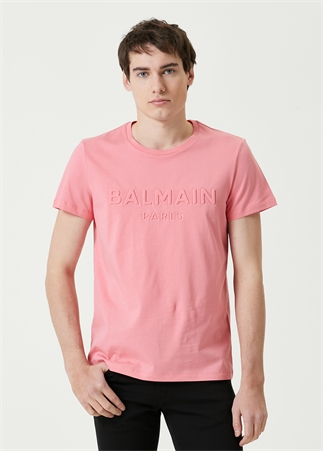 Balmain Erkek Pembe Kabartmalı Logo Detaylı T-shirt M EU Balmain Erkek Pembe Kabartmalı Logo Detaylı T-shirt M EU