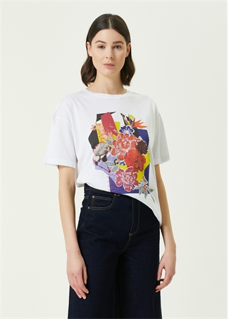 Beymen Collection Kadın Beyaz Renkli Çiçek Baskılı T-shirt S EU Beymen Collection Kadın Beyaz Renkli Çiçek Baskılı T-shirt S EU