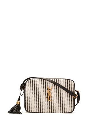 Kadın Lou Krem Siyah Çizgili Omuz Çantası Eu