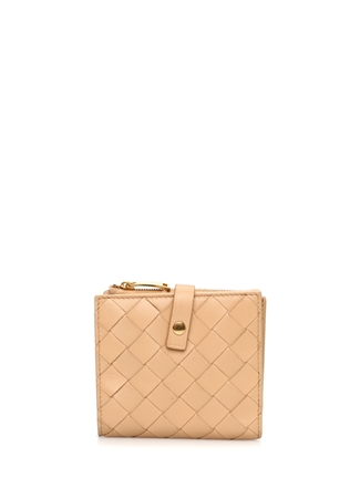 Bottega Veneta Kadın Mini Altın Rengi Örgü Dokulu Deri Cüzdan Pembe EU Bottega Veneta Kadın Mini Altın Rengi Örgü Dokulu Deri Cüzdan Pembe EU