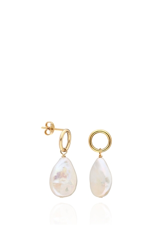 Lulu Jewelery Kadın Keshi Barok Tatlı Su İncisi Küpe Altın Rengi EU Lulu Jewelery Kadın Keshi Barok Tatlı Su İncisi Küpe Altın Rengi EU