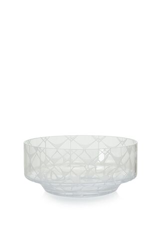 Accract Touch Dekoratif Desenli Cam Kase Bej