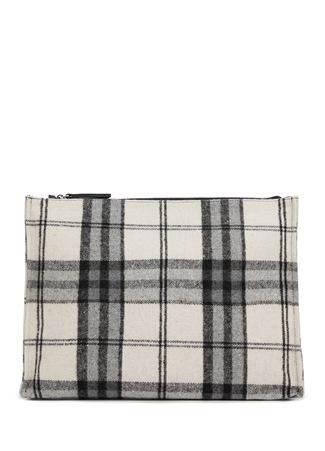 Academia Kadın Siyah Beyaz Ekose Desenli El Portföyü EU Academia Kadın Siyah Beyaz Ekose Desenli El Portföyü EU