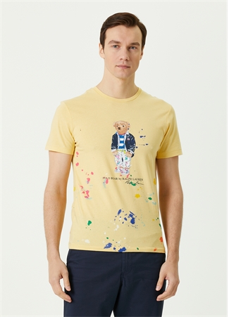 Polo Ralph Lauren Erkek Custom Slim Fit Sarı Logolu T-shirt S EU Polo Ralph Lauren Erkek Custom Slim Fit Sarı Logolu T-shirt S EU