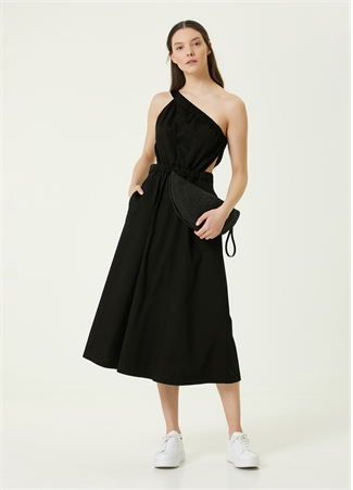 Network Kadın Siyah Midi Elbise 32 Eu