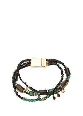 Hipanema Kadın Siyah Boncuklu Bileklik S EU