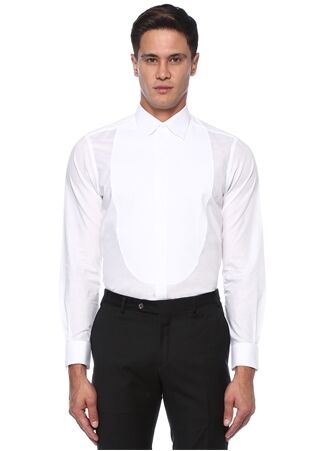 Pal Zileri Erkek Beyaz İtalyan Yaka Gömlek 4 IT