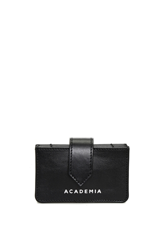 Academia Kadın Laminated Siyah Logolu Deri Kartlık EU