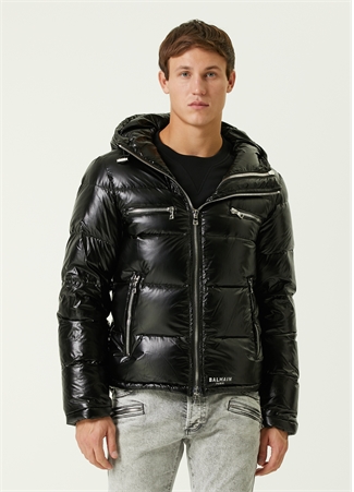 Balmain Erkek Siyah Kapüşonlu Logo Detaylı Puff Mont 52 IT Balmain Erkek Siyah Kapüşonlu Logo Detaylı Puff Mont 52 IT