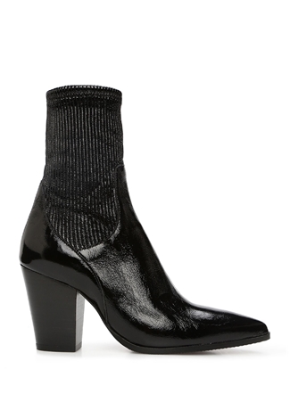 Beymen Club Kadın Siyah Stretch Konçlu Rugan Kovboy Bot 40