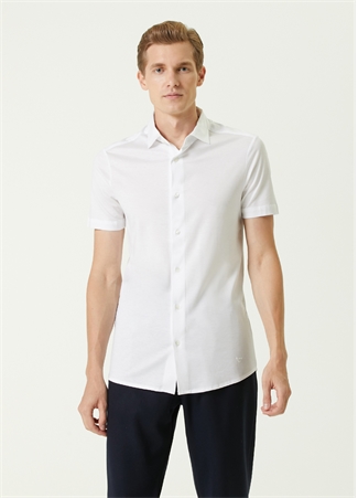 Emporio Armani Erkek Beyaz Polo Yaka Logo Patchli Jersey Gömlek M EU Emporio Armani Erkek Beyaz Polo Yaka Logo Patchli Jersey Gömlek M EU