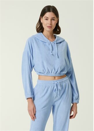 Sandshaped Kadın Mavi Terry Kapüşonlu Sweatshirt S EU