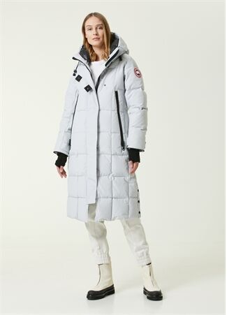 Canada Goose Kadın Elmwood Gri Kapüşonlu Parka S EU