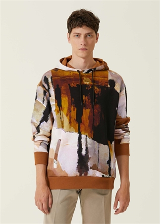 Emporio Armani Erkek Taba Beyaz Kapüşonlu Desenli Sweatshirt Lacivert XL EU Emporio Armani Erkek Taba Beyaz Kapüşonlu Desenli Sweatshirt Lacivert XL EU