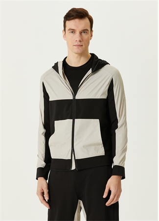 Emporio Armani Erkek Bej Siyah Kapüşonlu Garni Detaylı Sweatshirt S EU Emporio Armani Erkek Bej Siyah Kapüşonlu Garni Detaylı Sweatshirt S EU