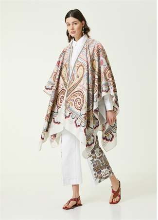 Etro Kadın Beyaz Şal Desenli Jean Pantolon 26 Us