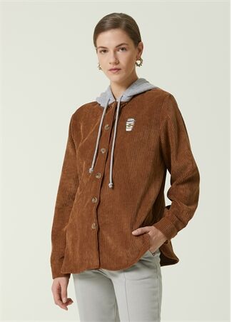 Beymen Club Kadın Kahverengi Kapüşonlu Fitilli Kadife Gömlek S Beymen Club Kadın Kahverengi Kapüşonlu Fitilli Kadife Gömlek S