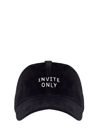 Bassigue Kadın Invite Only Siyah Süet Şapka EU