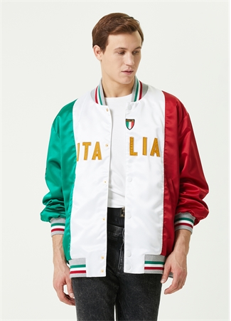 Dolce&Gabbana Erkek Colorblocked Nakışlı Bomber Mont 46 IT