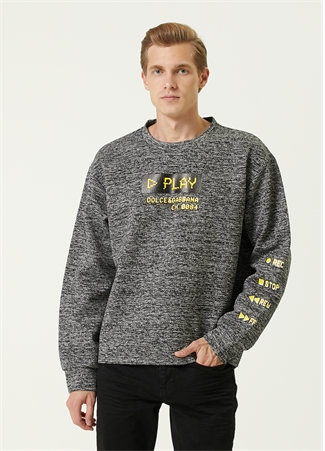 Dolce&Gabbana Erkek Gri Baskılı Logo Detaylı Sweatshirt 46 IT Dolce&Gabbana Erkek Gri Baskılı Logo Detaylı Sweatshirt 46 IT