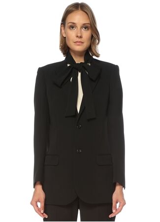 Red Valentino Kadın Siyah Yakası Bağcıklı Ceket 42 IT