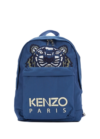 Kenzo Erkek Mavi Logo Detaylı Sırt Çantası EU