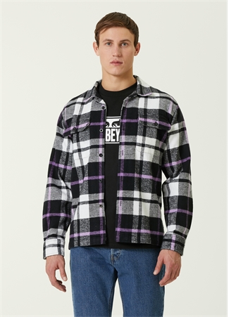 Obey Erkek Siyah Ekose Desenli Gömlek S EU