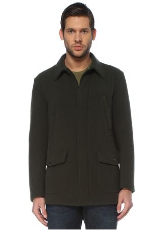 Pal Zileri Erkek Yeşil Polo Yaka Yün Kaban 50 IT Pal Zileri Erkek Yeşil Polo Yaka Yün Kaban 50 IT